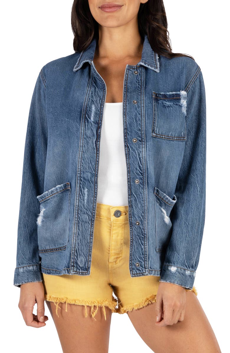 KUT from the Kloth Distressed Denim Utility Jacket | Nordstromrack