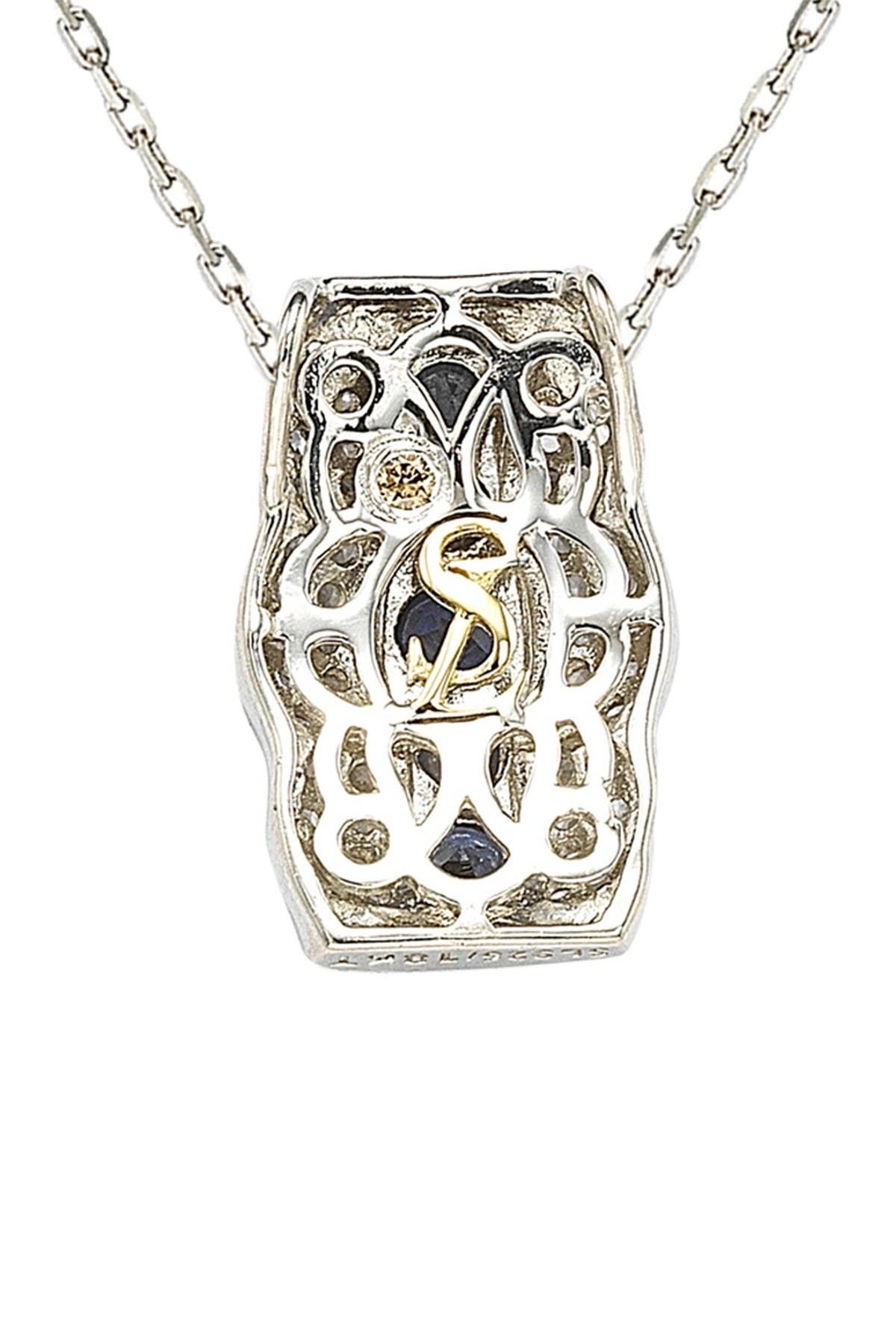 SUZY LEVIAN Two-Tone Sapphire & Lab Created White Sapphire Pendant ...