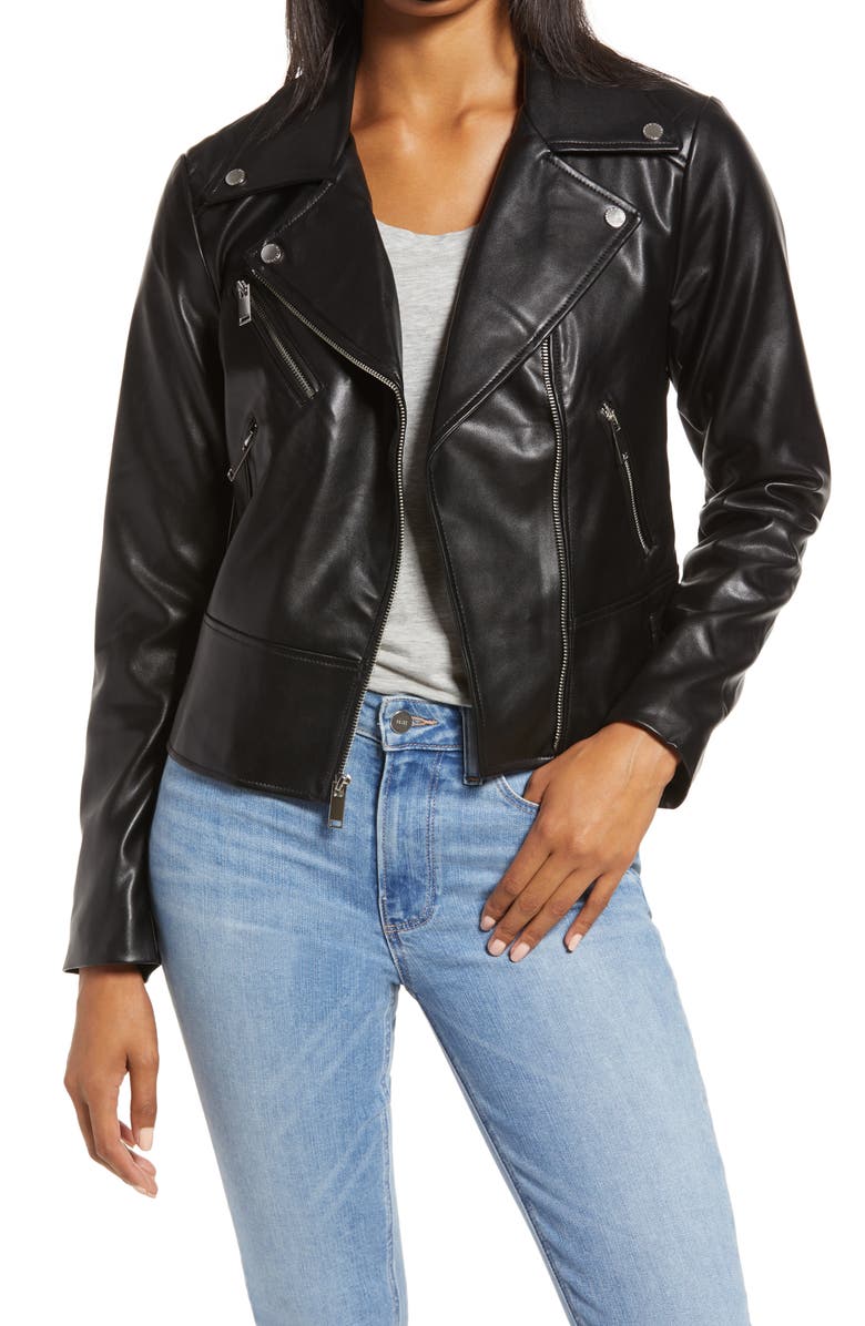 French Connection Faux Leather Moto Jacket | Nordstromrack