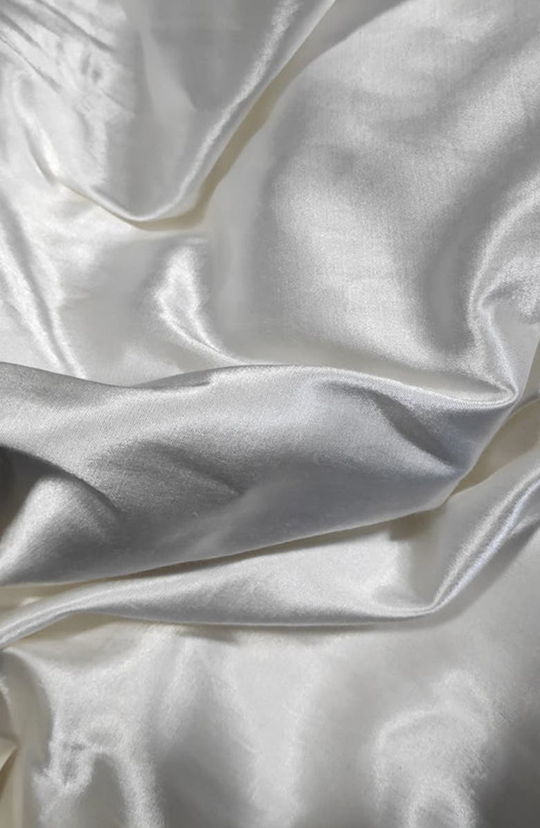 One Minute Saree® Reema Off-White Satin Comfort Stretch Deep U ...