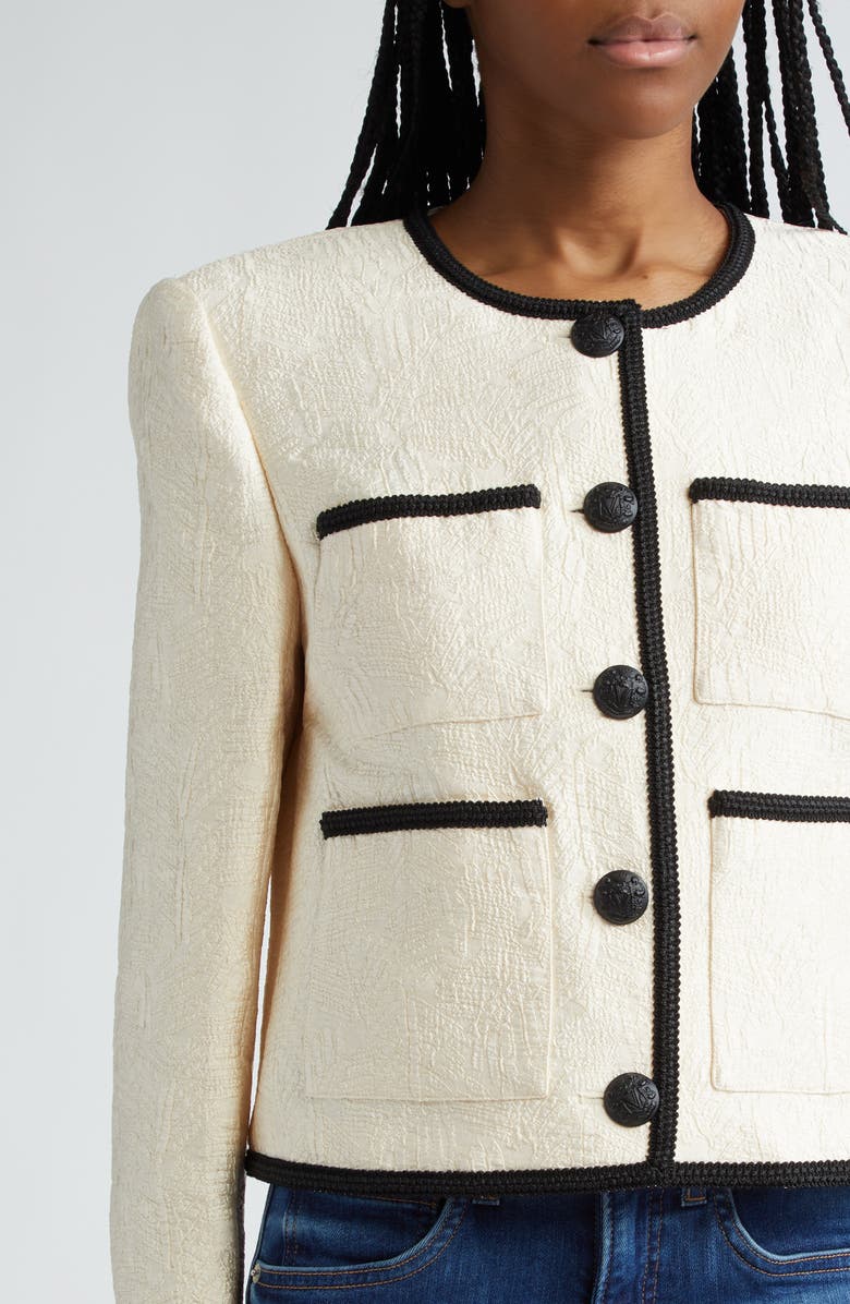 Veronica Beard Darla Embroidered Contrast Trim Jacket | Nordstromrack