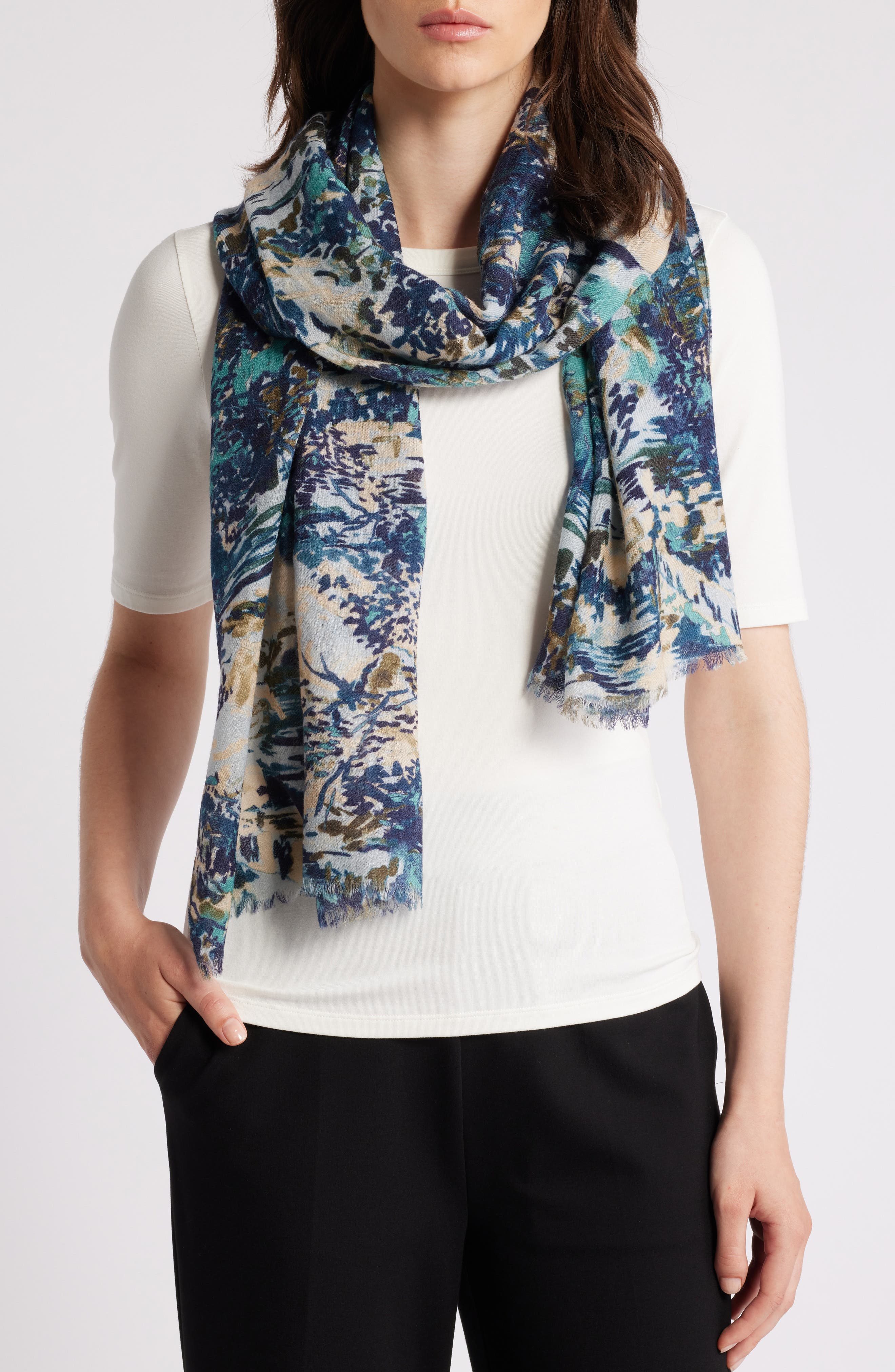 Masai Copenhagen Assana Abstract Print Wool Scarf | Nordstrom