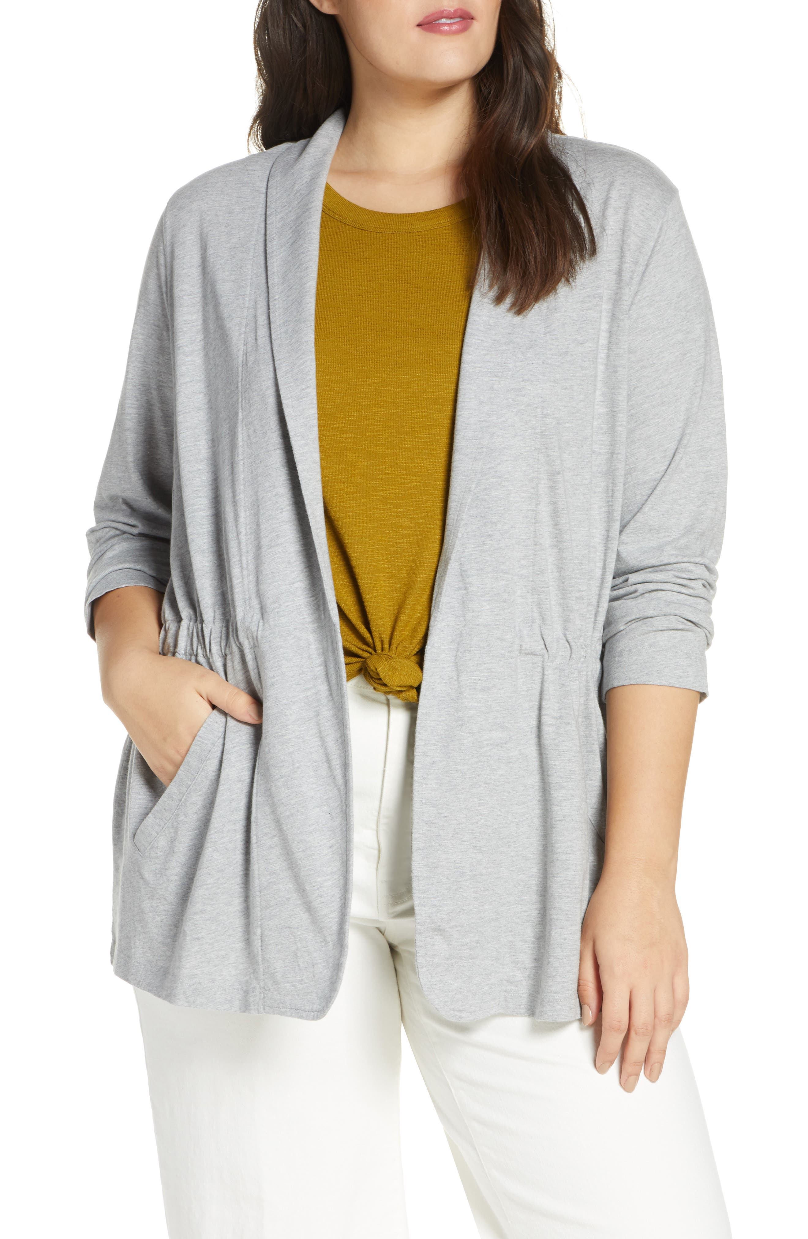 Caslon® Cinch Waist Knit Jacket | Nordstromrack