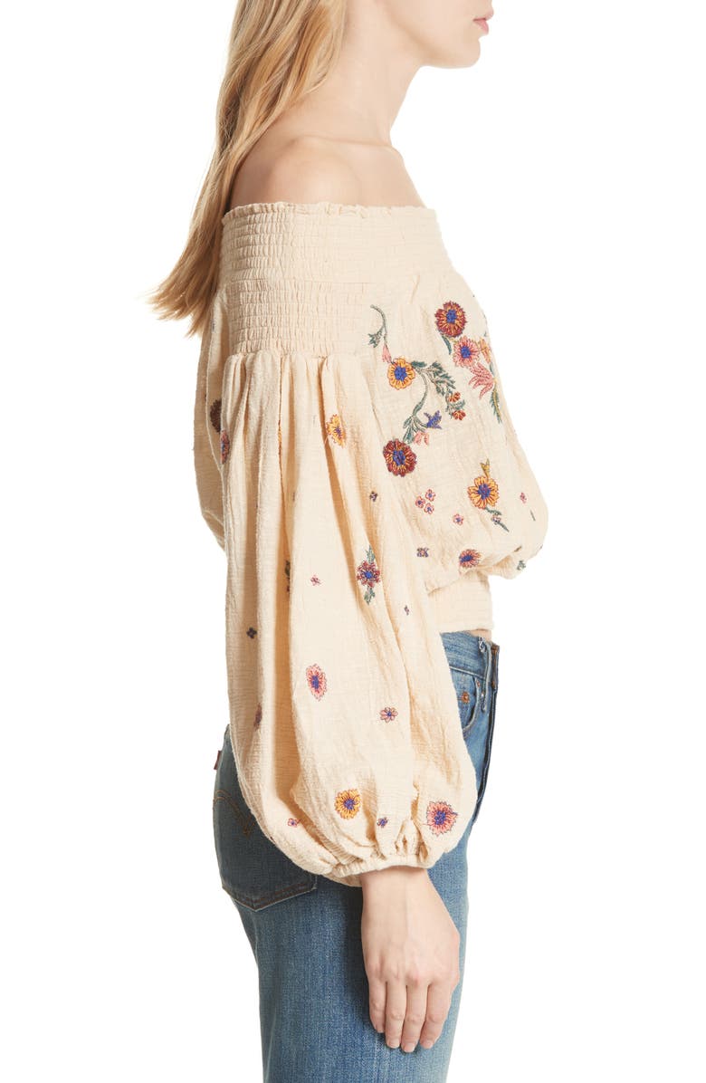 Free People Saachi Smocked Off the Shoulder Top | Nordstrom
