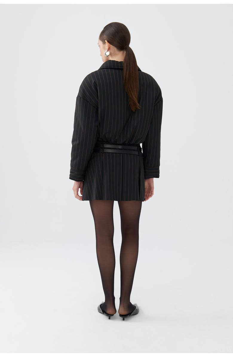 Nocturne Striped Padded Shoulder Jacket | Nordstrom