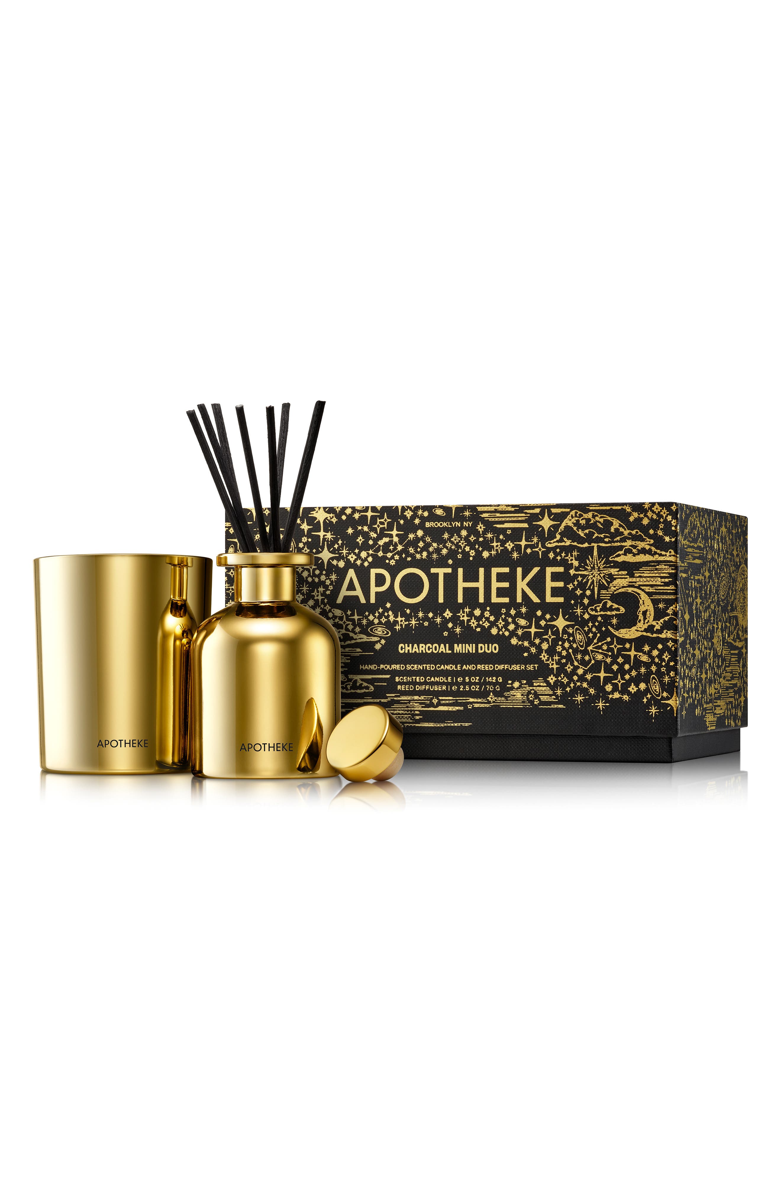APOTHEKE Charcoal Mini Scented Candle & Mini Reed Diffuser Duo ...