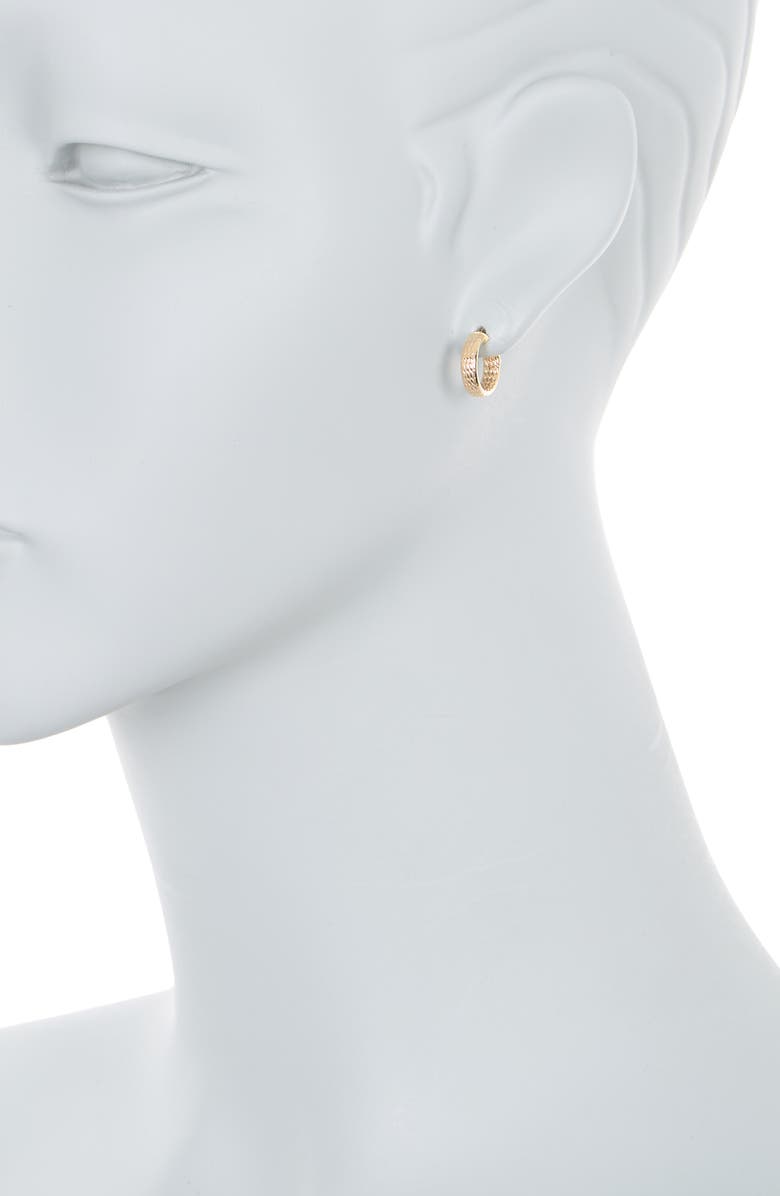 Bony Levy 14K Yellow Gold Textured 13mm Huggie Hoop Earrings ...