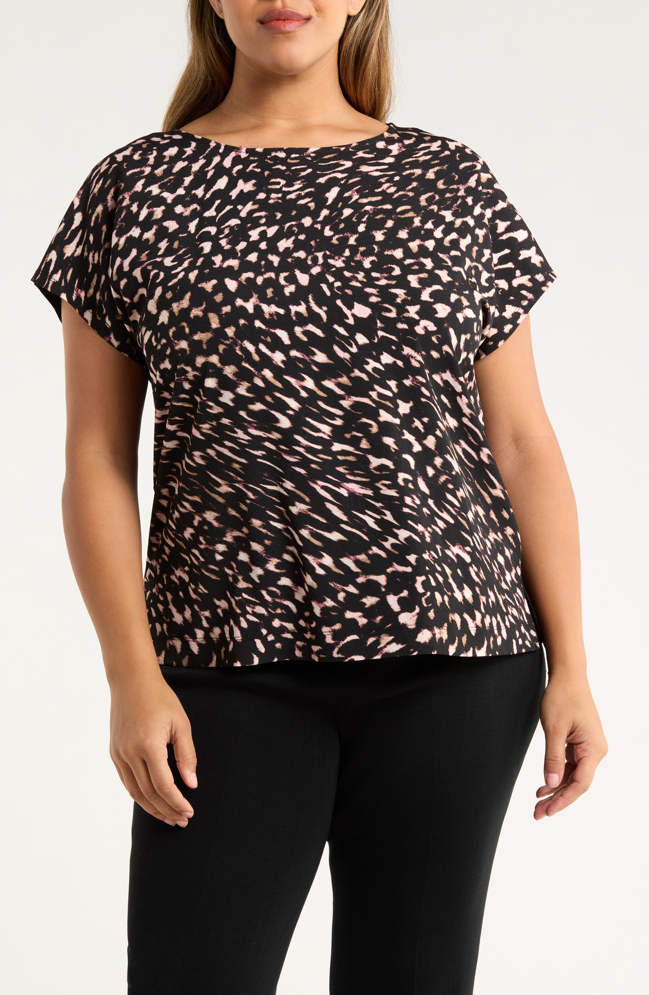 Anne Klein Abstract Print Knit Back Top | Nordstrom