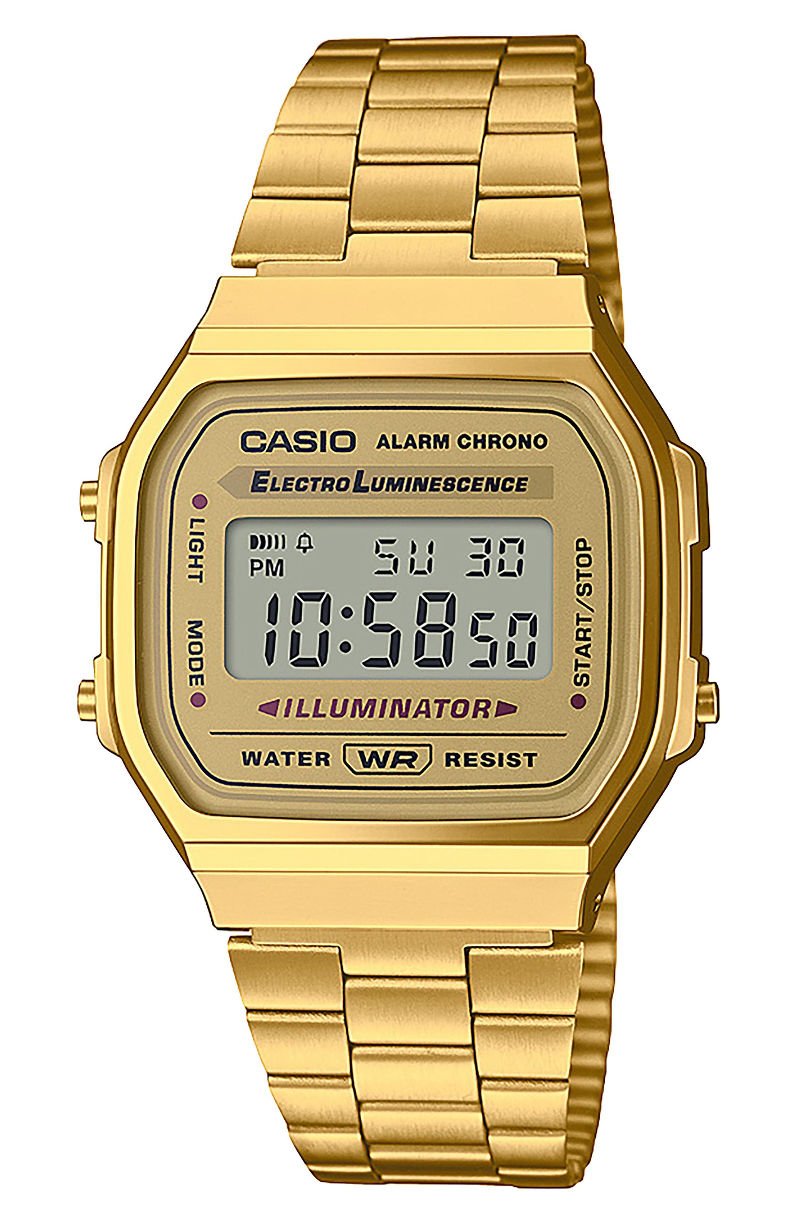CASIO Vintage A168WG-9VT Digital Bracelet Watch, 33.5mm x 28.6mm ...