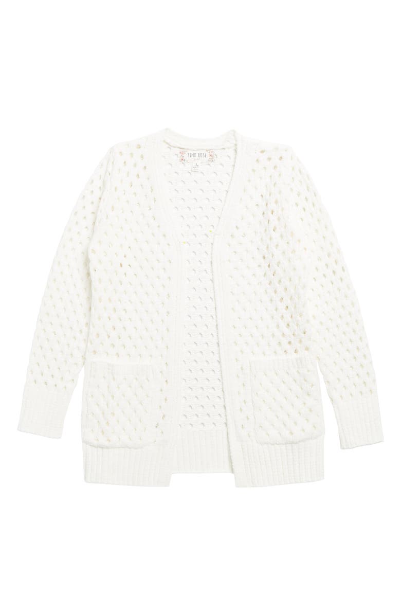 PINK ROSE Kids' Open Front Chenille Cardigan | Nordstromrack