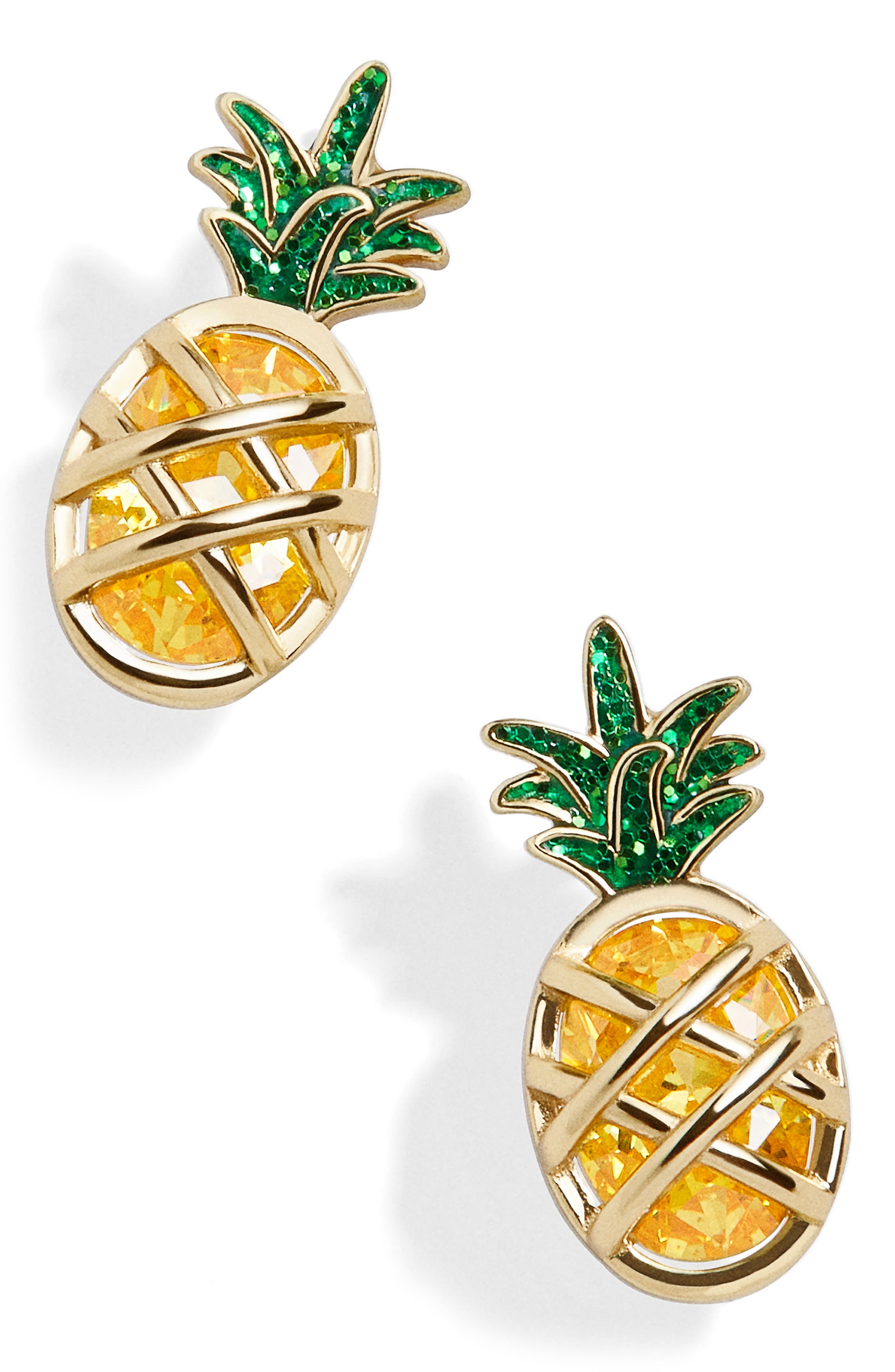 BaubleBar Pineapple 18K Gold Vermeil Stud Earrings | Nordstrom
