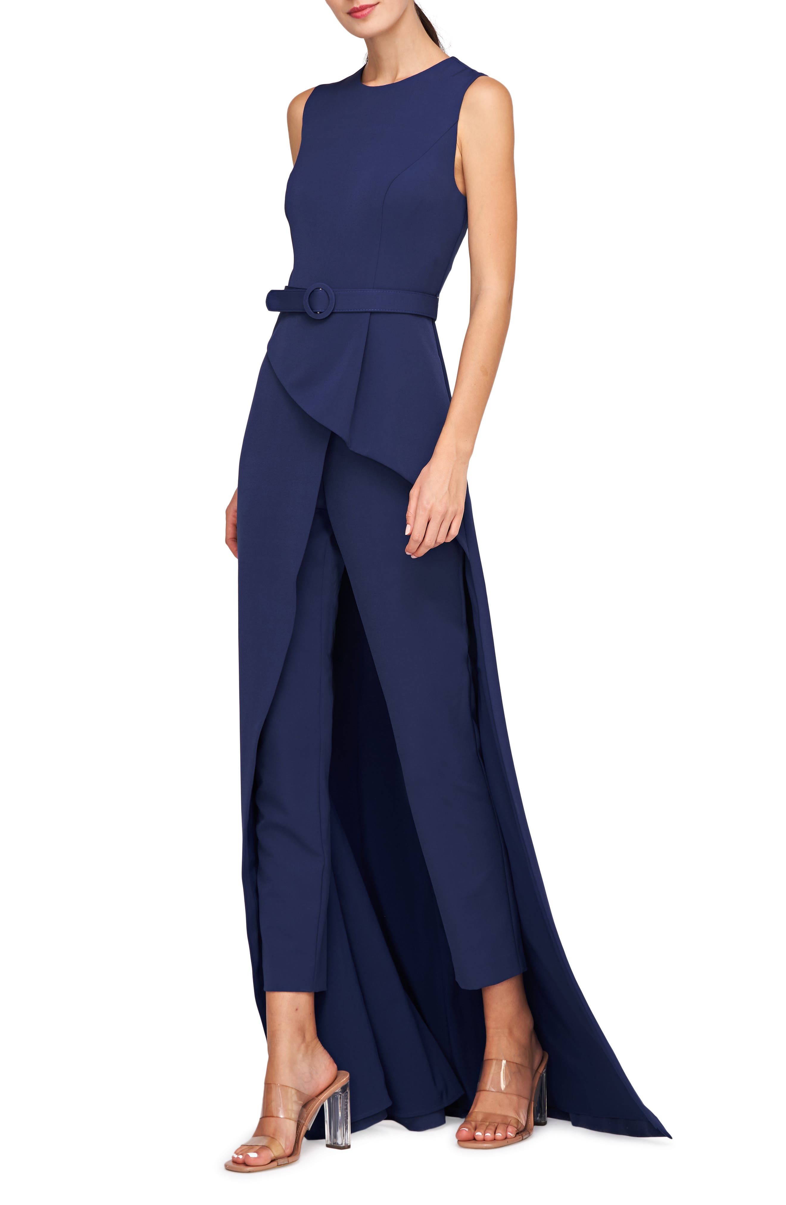 Kay Unger Owen Belted Maxi Jumpsuit | Nordstrom