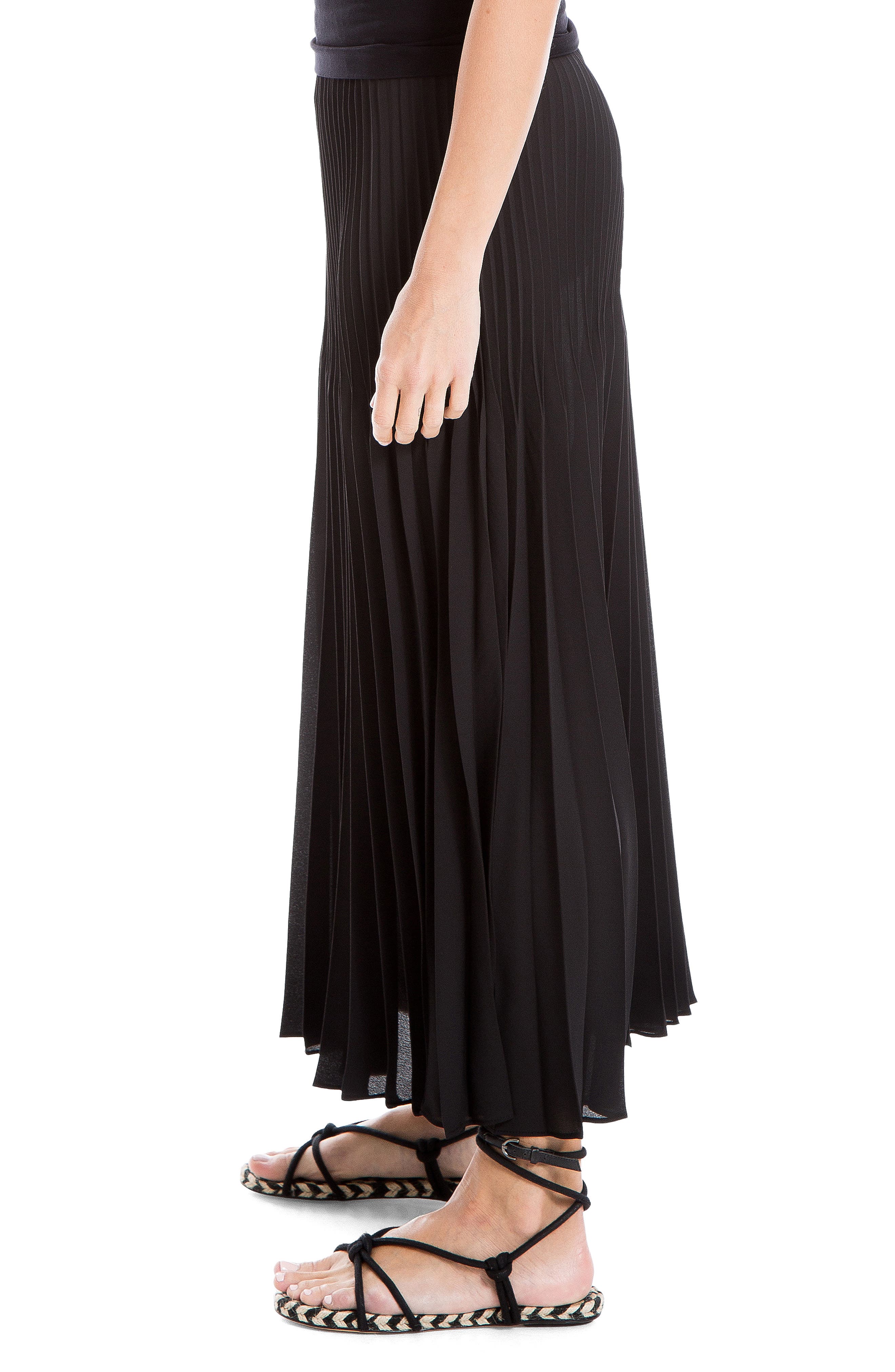 MAX STUDIO Graduated Pleat Knee-Length Midi Skirt | Nordstromrack