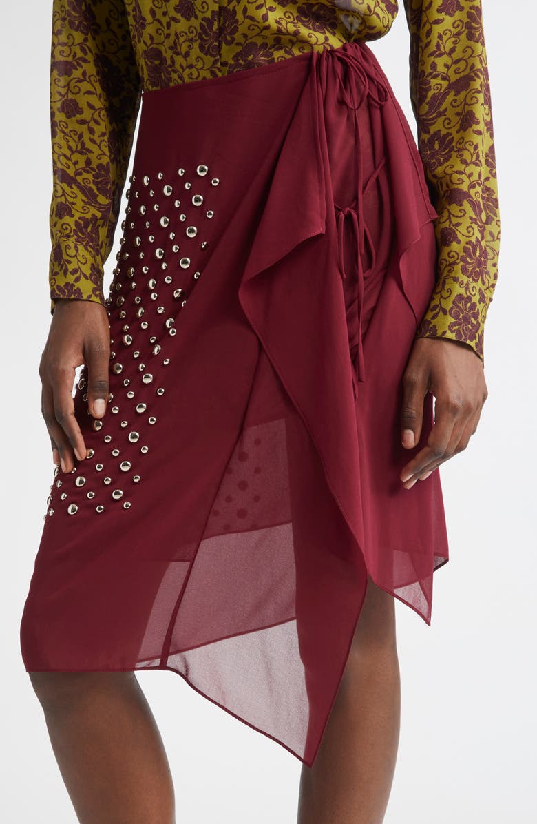 Dries Van Noten Studded Sheer Voile Midi Skirt | Nordstromrack