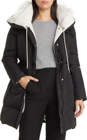 KOBI HALPERIN Hayden Feather Trim Hooded Puffer Coat | Nordstrom