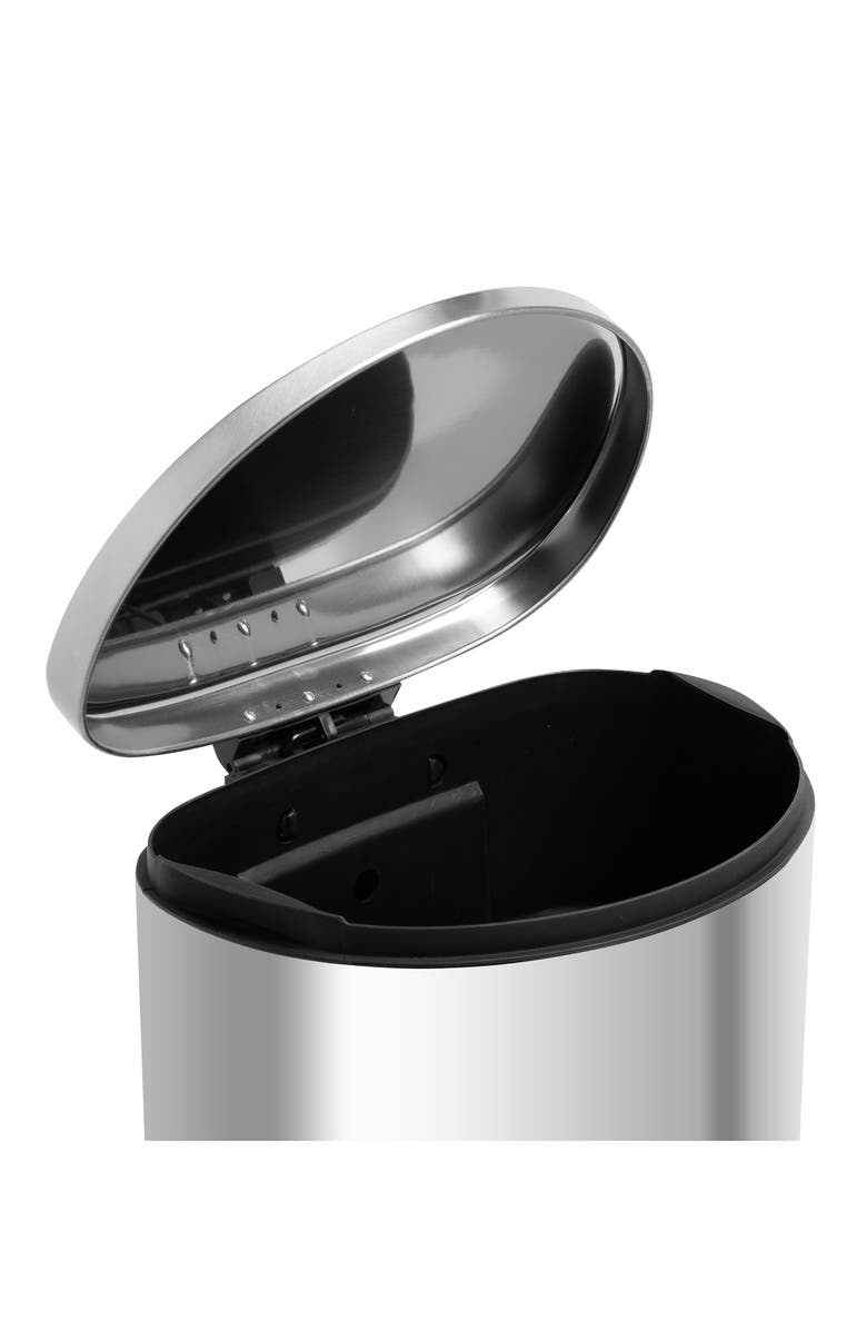 HONEY-CAN-DO 40L Semi-Round Lidded Step Stainless Steel Trash Can ...