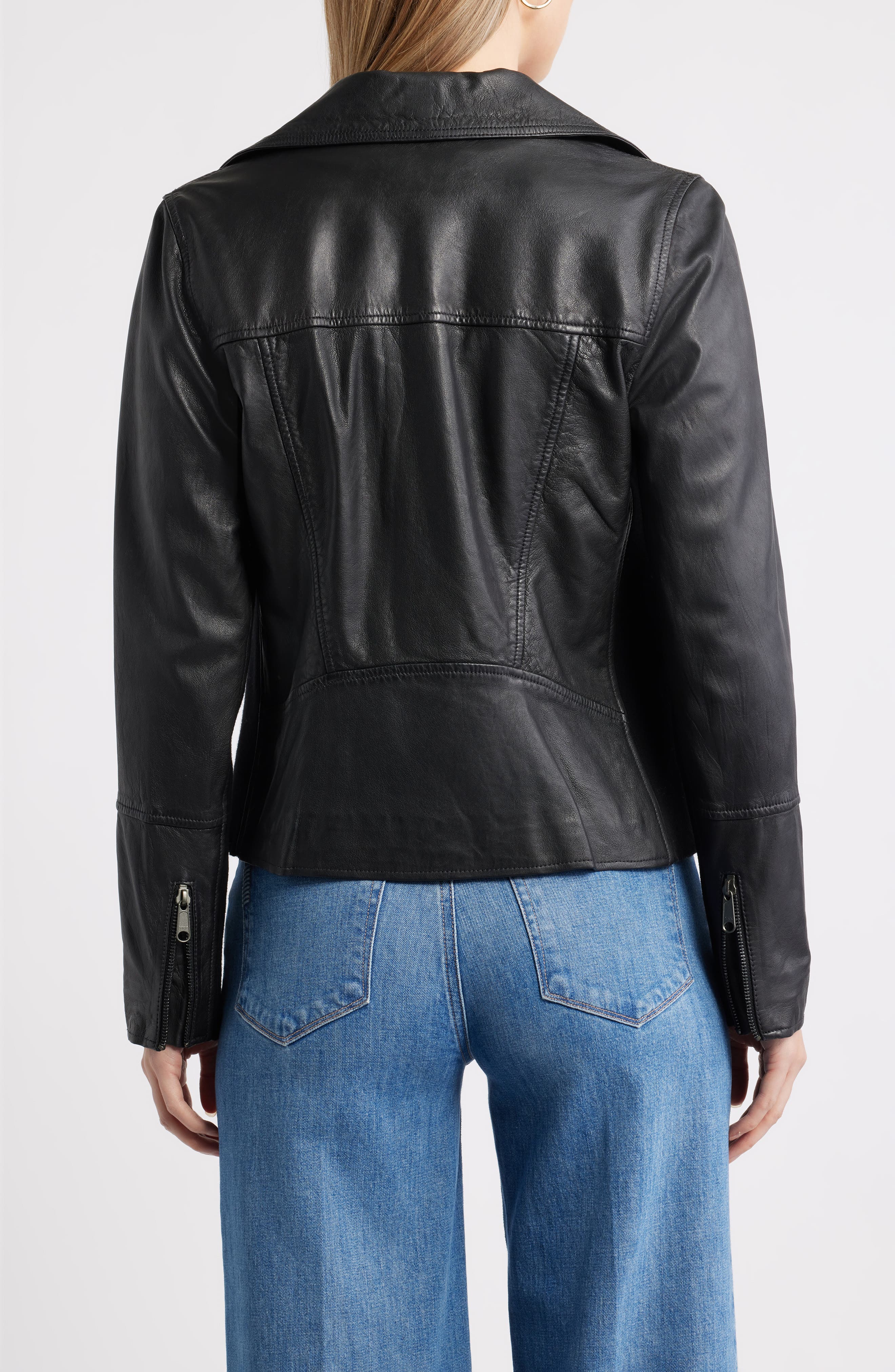 Caslon® Leather Moto Jacket | Nordstrom