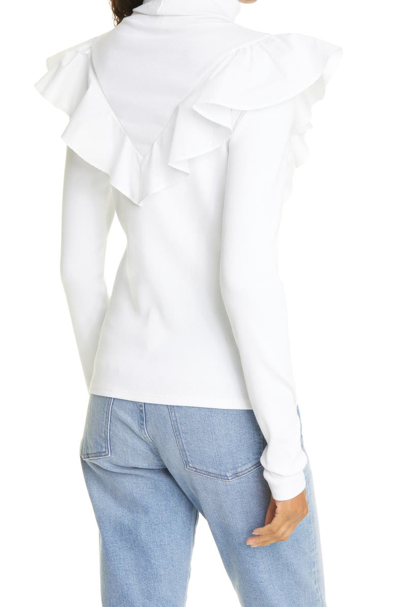 Veronica Beard Avalon Rib Knit Ruffle Top | Nordstromrack