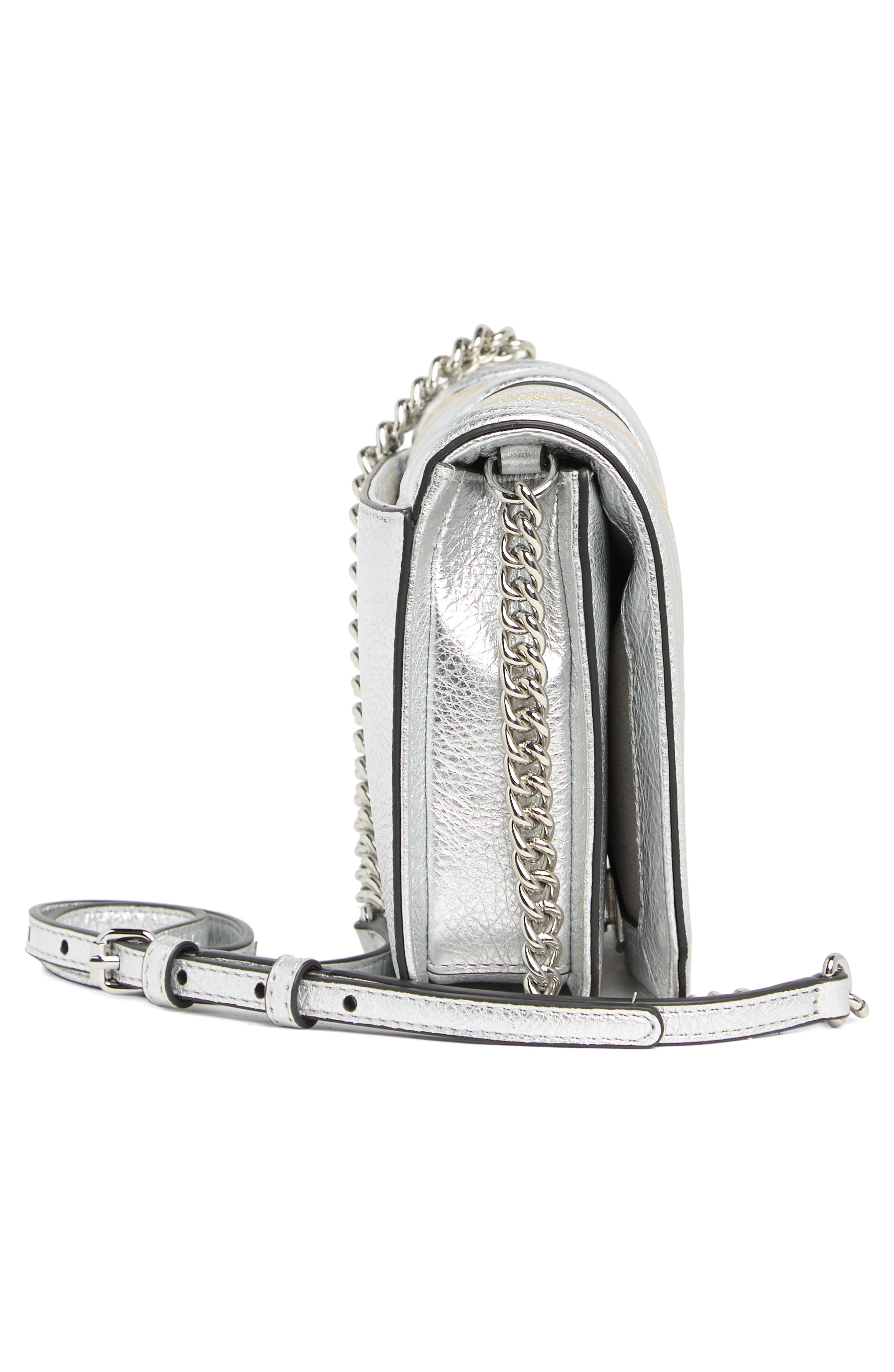 Rebecca Minkoff Small Love Chevron Quilted Metallic Leather Crossbody ...