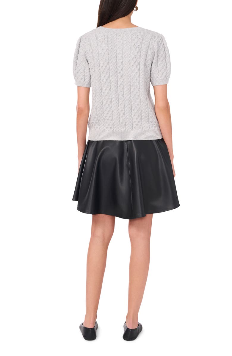 1.STATE Cable Stitch Short Sleeve Sweater | Nordstromrack
