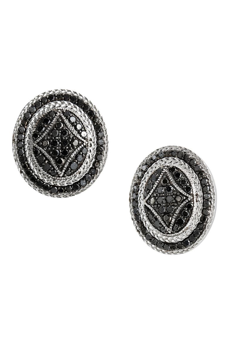 Sterling Silver Pave Black Diamond Earrings - 2.35 ctw (Women ...