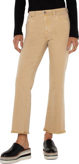 Liverpool Los Angeles Hannah Frayed Crop Flare Jeans | Nordstrom