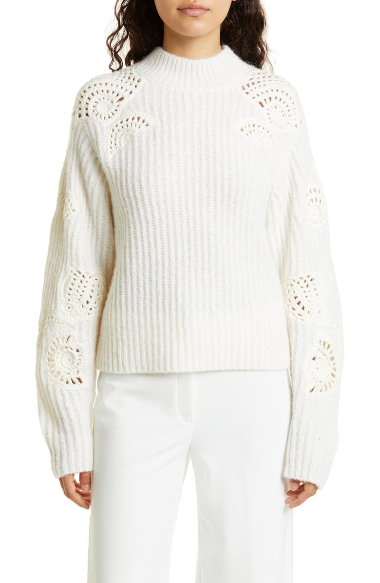 Vince Crochet Shell Accent Rib Sweater | Nordstromrack