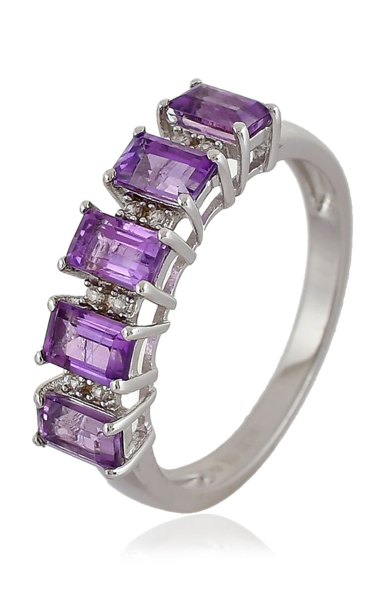 FOREVER CREATIONS USA INC Sterling Silver Amethyst & Natural Zircon ...