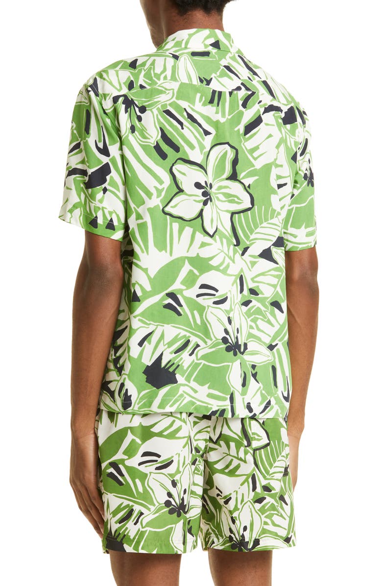 Palm Angels Macro Hibiscus Print Bowling Shirt | Nordstrom