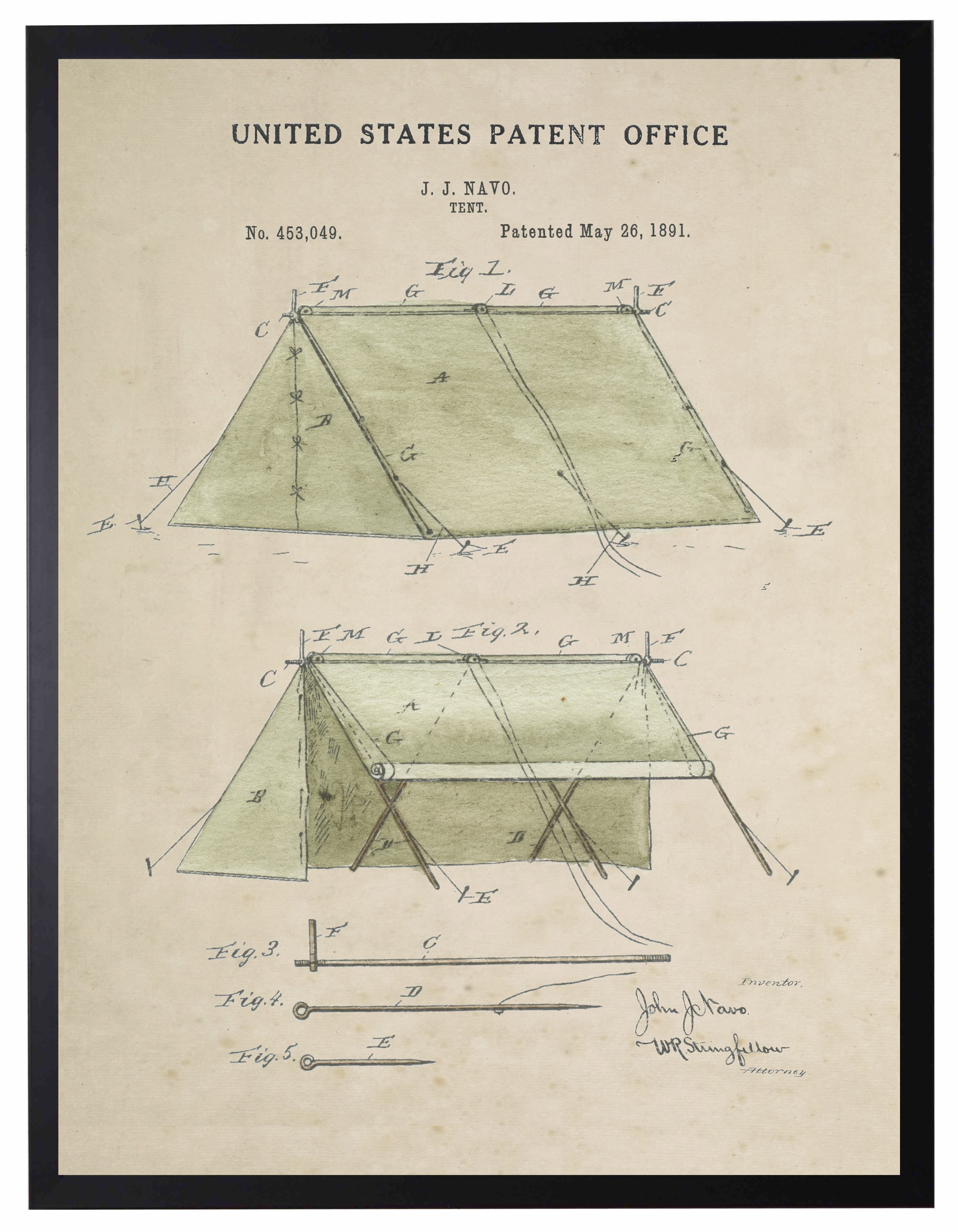 Antique Curiosities Tent Patent in Black Frame | Nordstrom