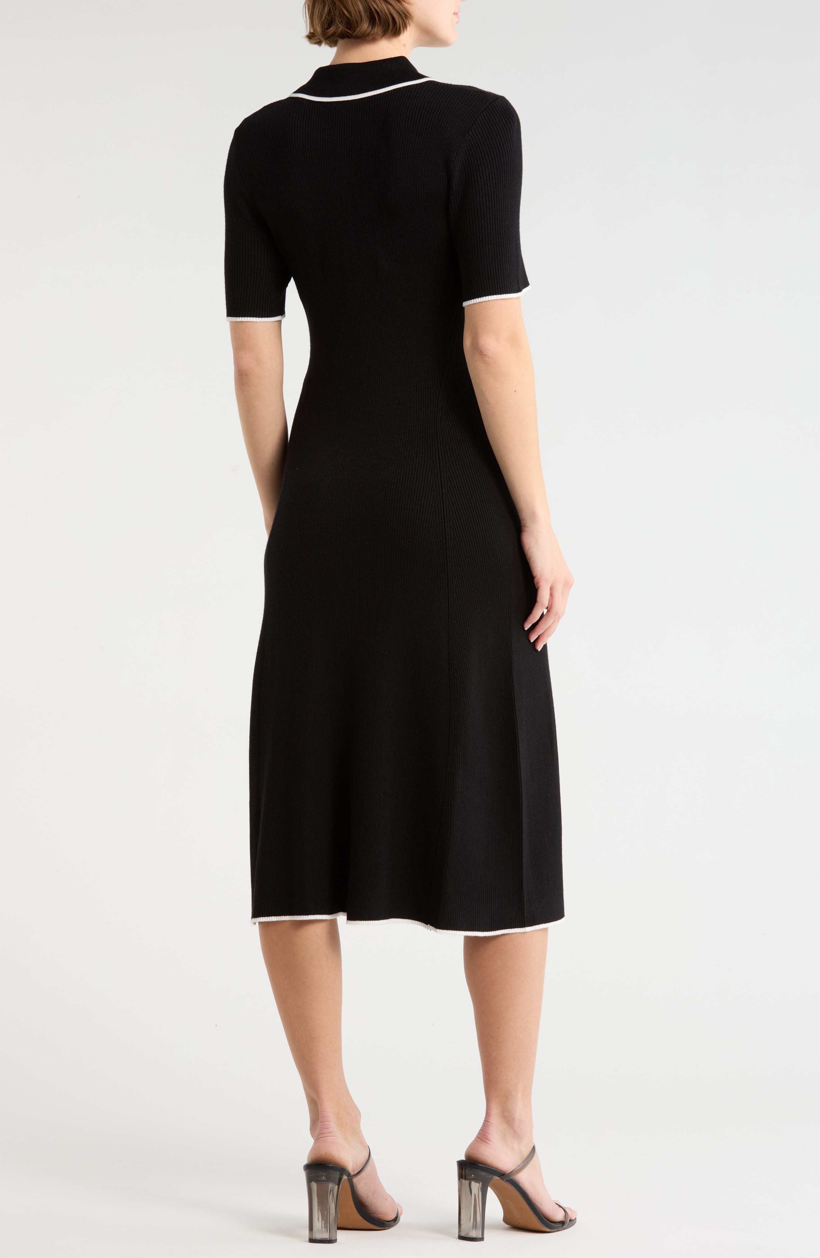 T Tahari Tipped Short Sleeve Polo Dress | Nordstromrack