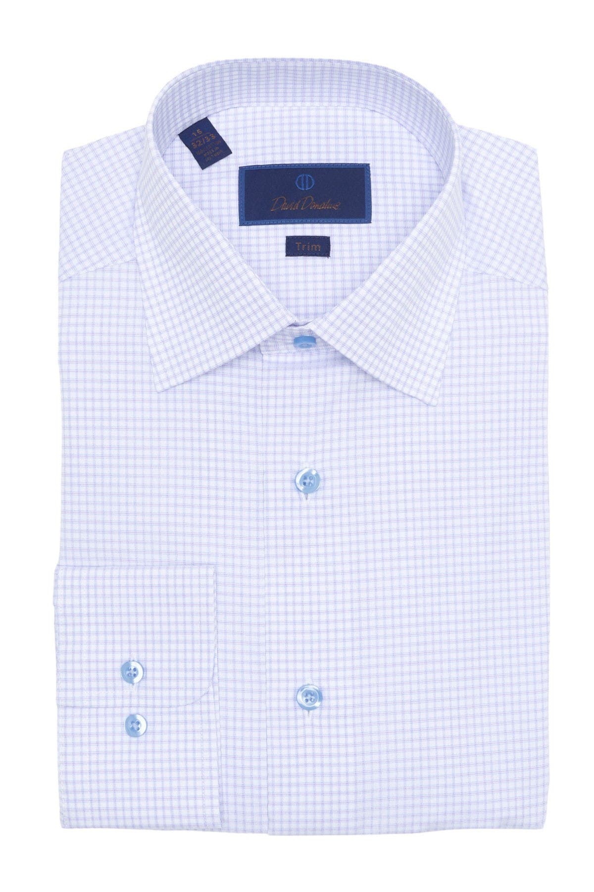 David Donahue Trim Fit Pattern Dress Shirt | Nordstromrack