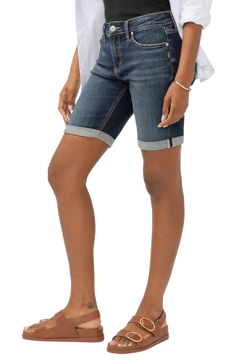 Silver Jeans Co. Elyse Curvy Denim Bermuda Shorts | Nordstrom