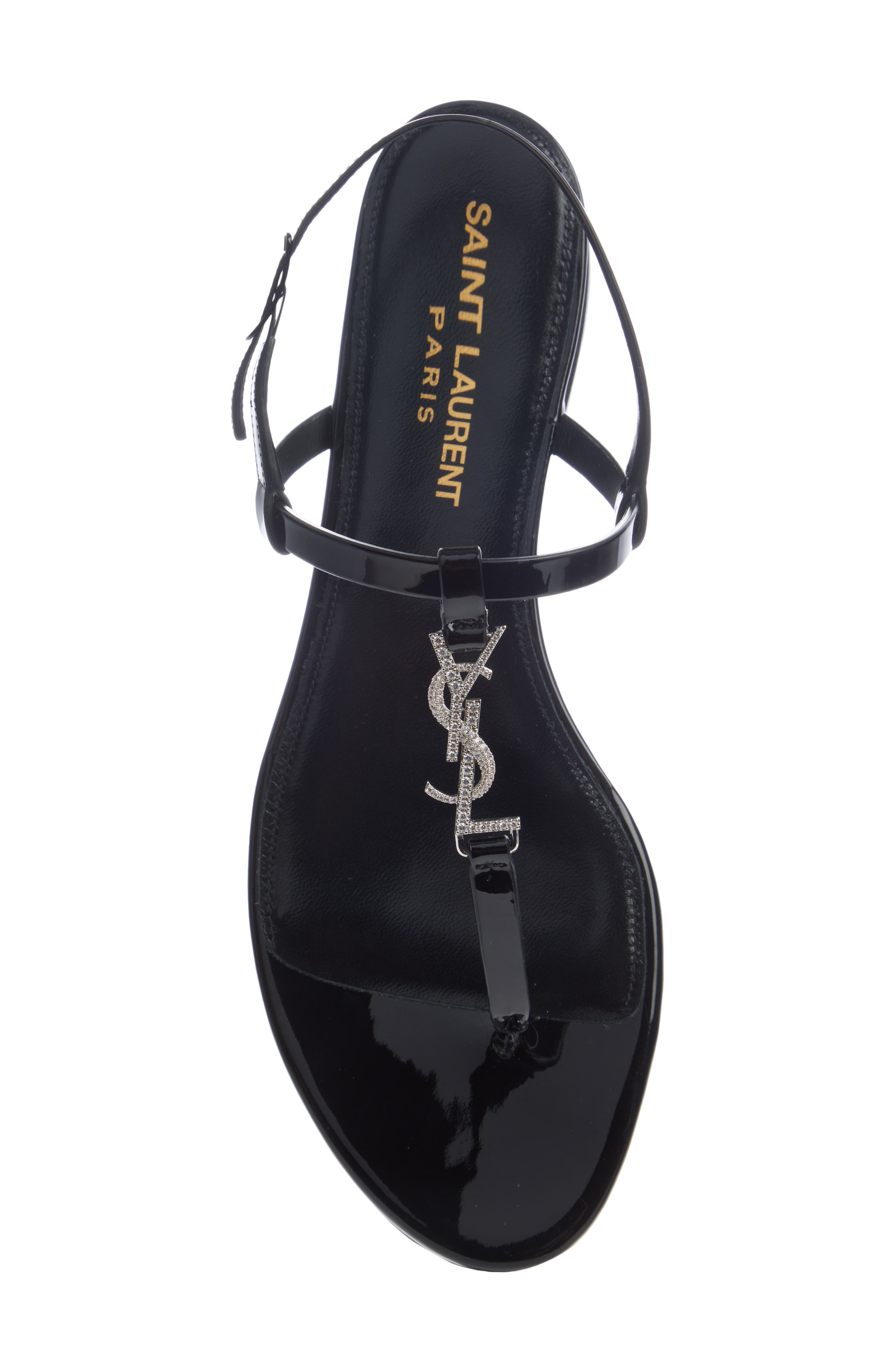 Saint Laurent Cassandra Crystal YSL Logo Sandal (Women) | Nordstromrack