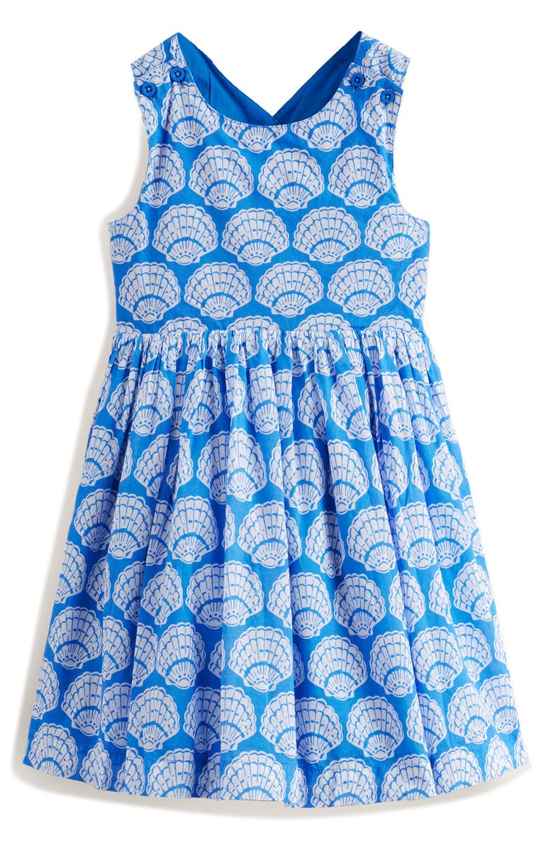 Mini Boden Kids' Shell Print Cotton Cross Back Sundress | Nordstromrack
