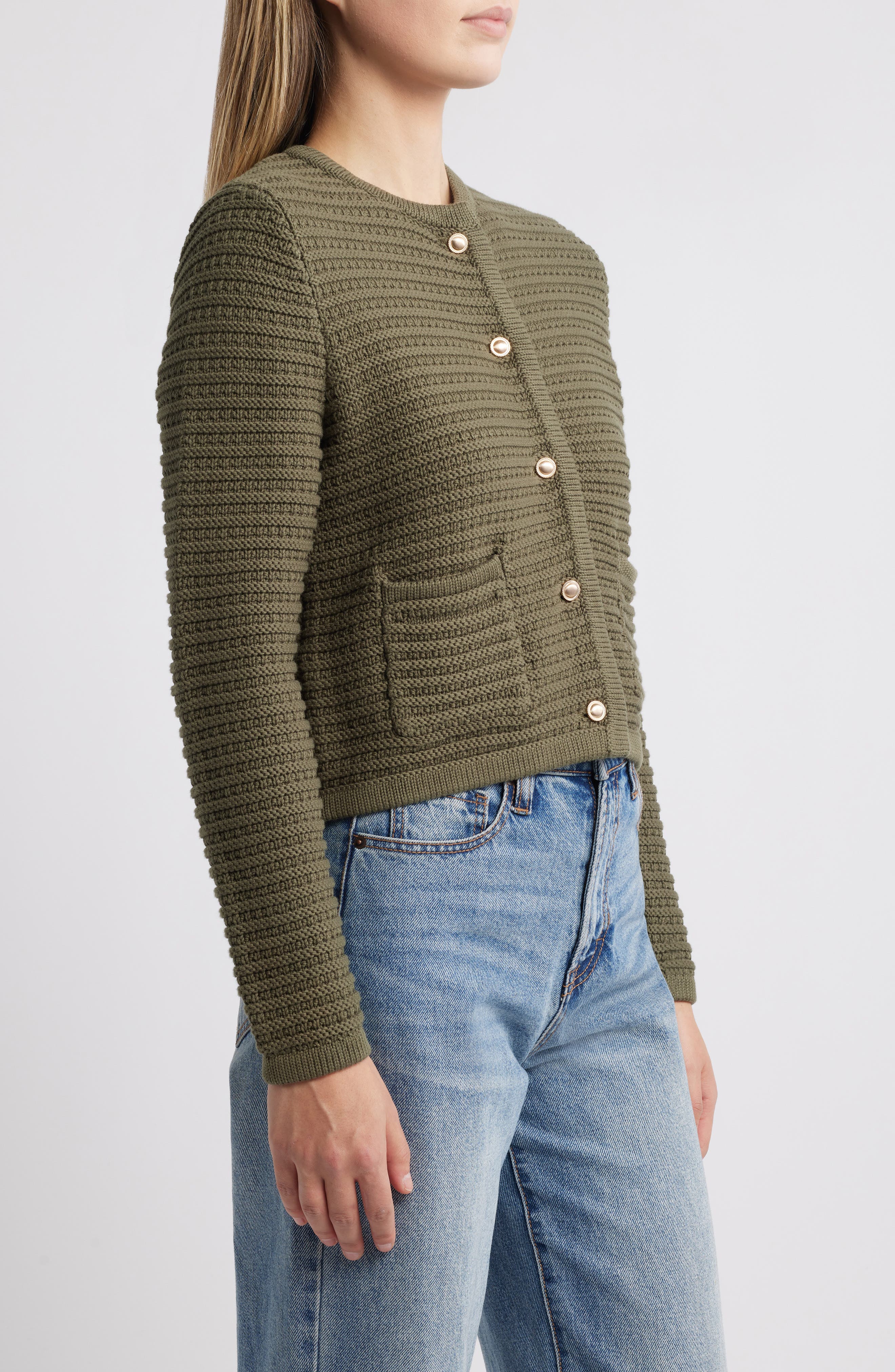 Caslon® Textured Pima Cotton Cardigan | Nordstrom