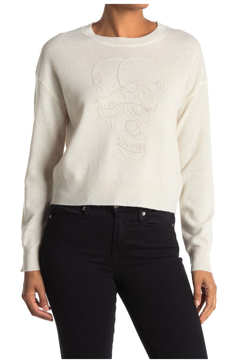 360 CASHMERE Jamie Tonal Skull Print Sweater | Nordstromrack