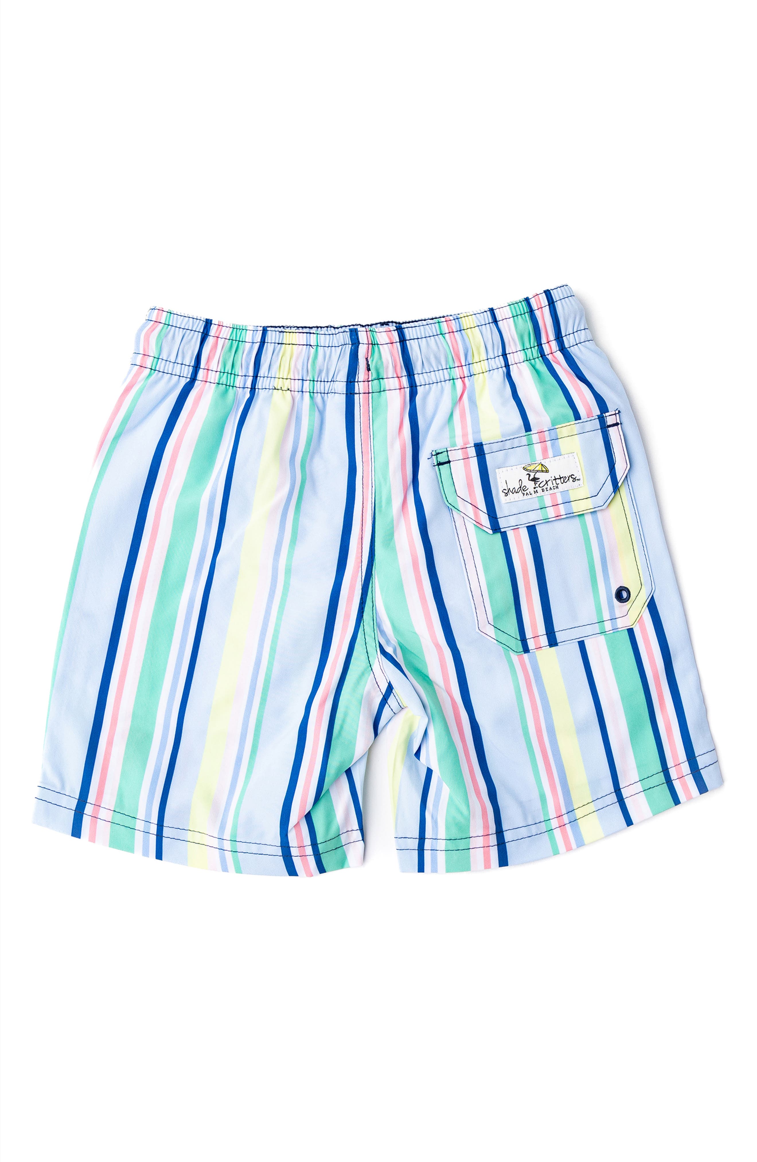 Shade Critters Kids' Beach Stripe UPF 50+ Swim Trunks | Nordstromrack