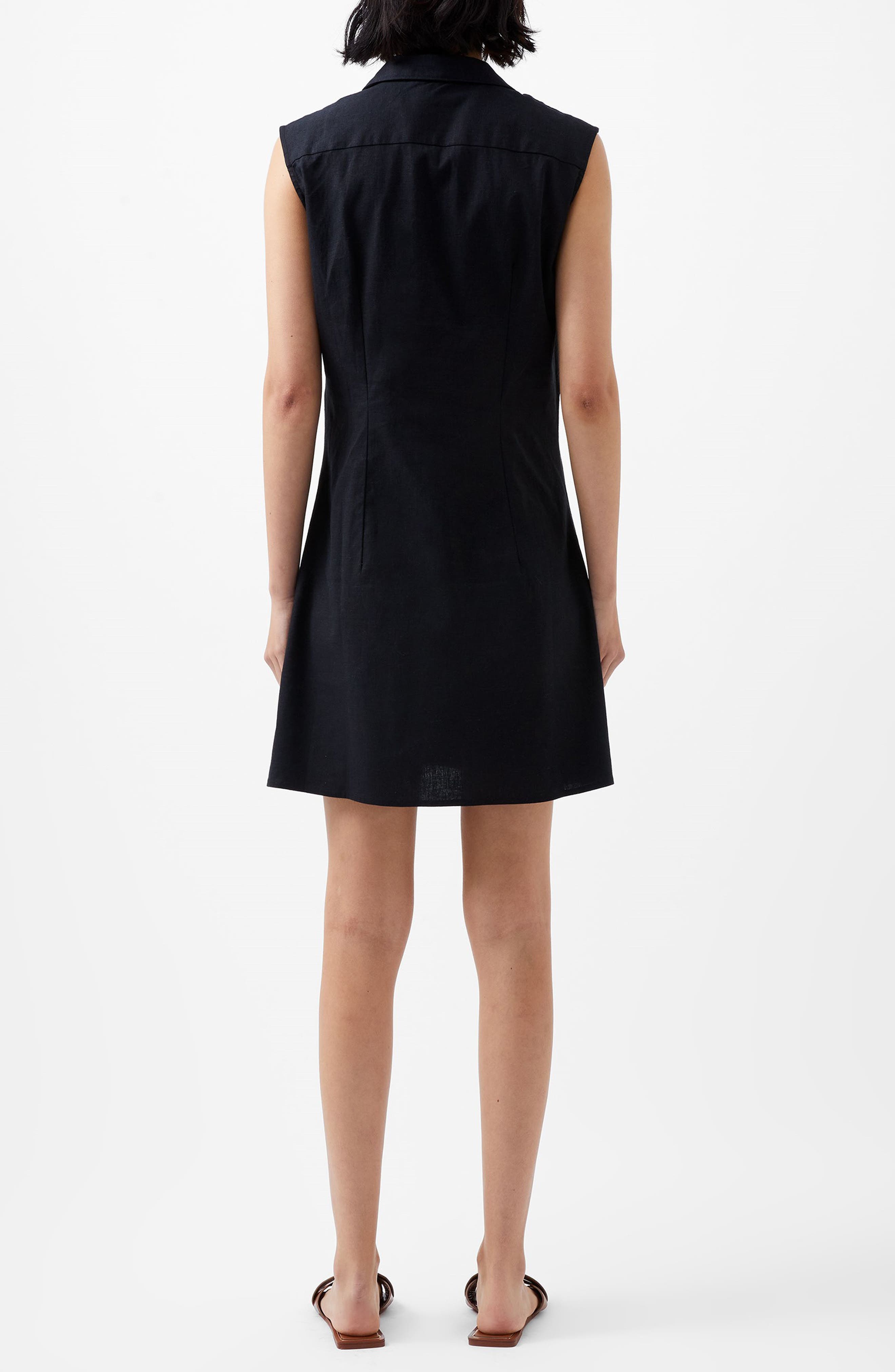 French Connection Aofie Sleeveless Center Twist Linen Blend Shirtdress ...