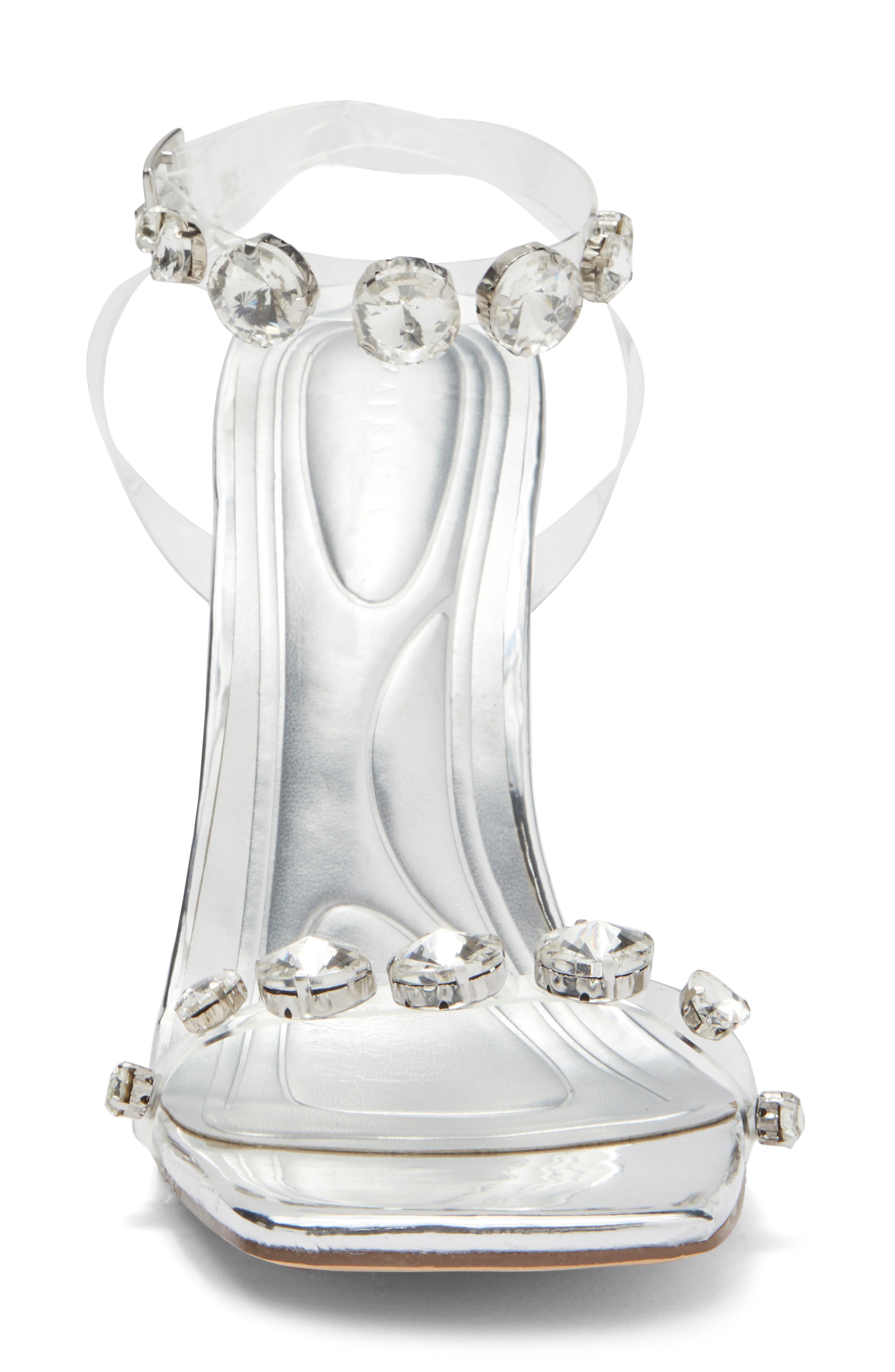 AZALEA WANG Tasteful Crystal Clear Strap Sandal (Women) | Nordstromrack