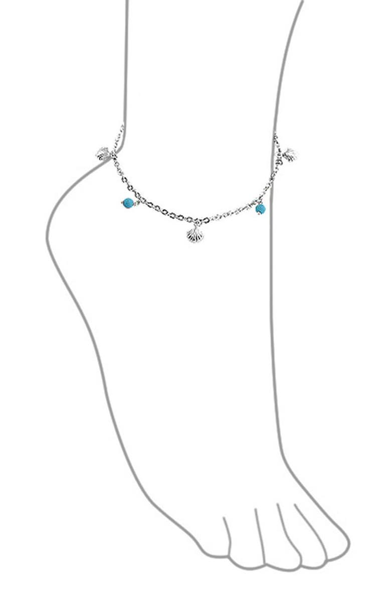 BLING JEWELRY Sterling Silver Aqua Turquoise Anklet Bracelet ...