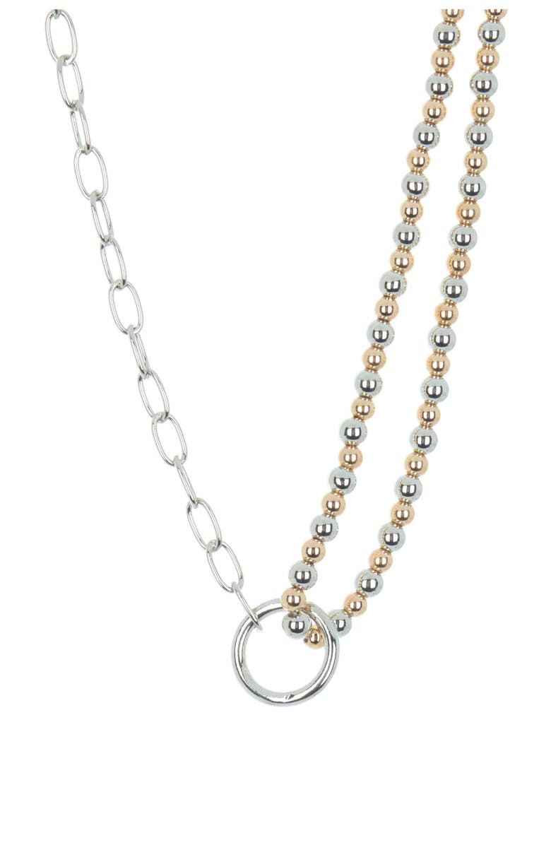 AREA STARS Double Layer Two-Tone Circle Pendant Chain Necklace ...