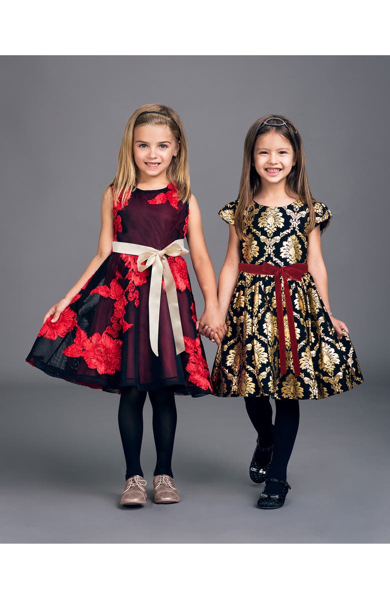 JOE-ELLA Kids' Ribbon Embroidered Sleeveless Dress | Nordstromrack