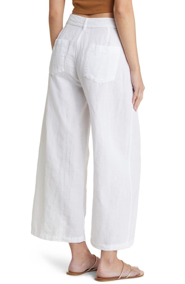 Rip Curl Crop Wide Leg Linen & Cotton Pants | Nordstromrack