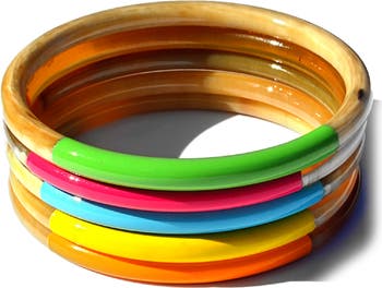 Sunshine Tienda Set of 7 Horn Bangles | Nordstromrack