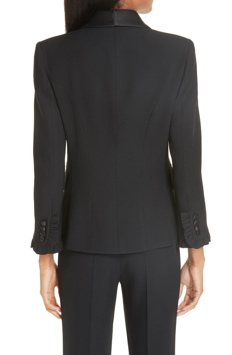 Michael Kors Ruffle Cuff Double Crepe Sable Tuxedo Jacket | Nordstromrack