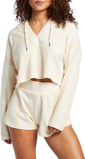 Roxy Drop a Wave Cotton Blend Crop Hoodie | Nordstrom