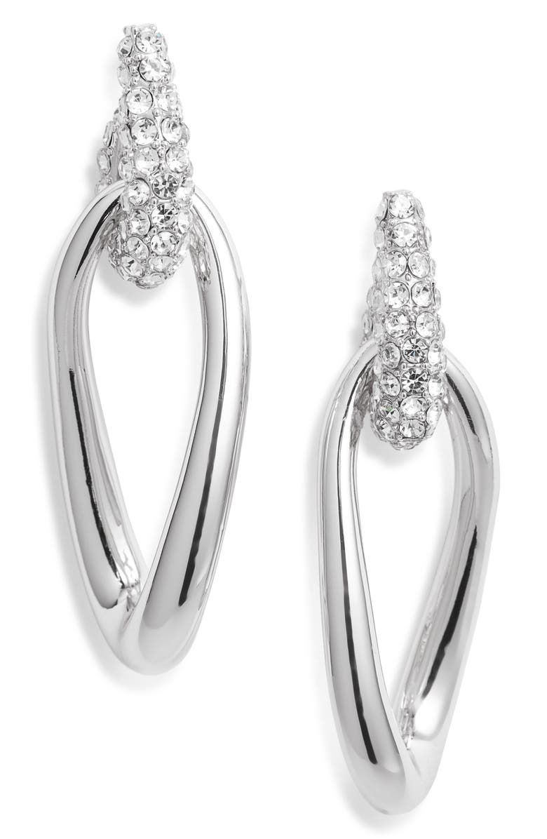 Open Edit Pavé Teardrop Frontal Hoop Earrings | Nordstromrack