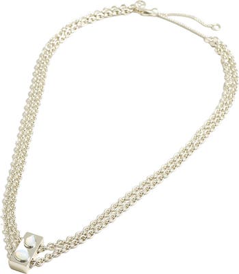Madewell Stone Collection White Opal Double Chain Necklace | Nordstromrack