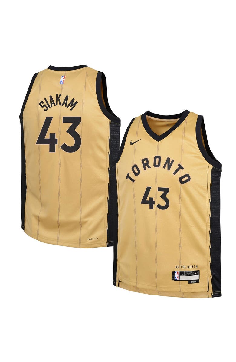 Nike Youth Nike Pascal Siakam Gold Toronto Raptors 2023/24 City Edition ...